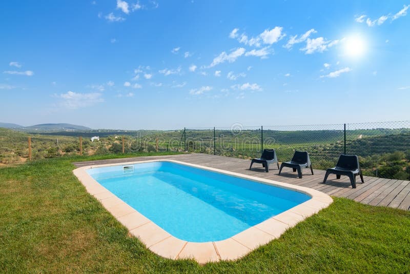 Cozy pool in the park. stock image. Image of resort, luxury - 52700169