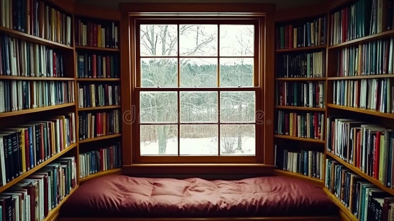 The Cozy Reading Area Includes a Window Seat and is Surrounded by Built ...