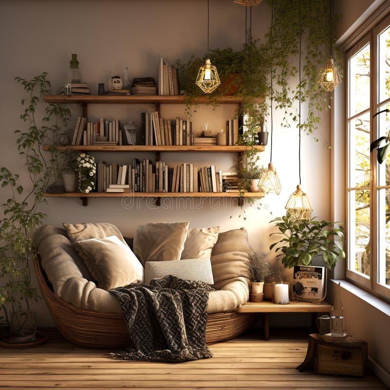 The Cozy Reading Nook Interior: a Tranquil Space for Relaxation and ...