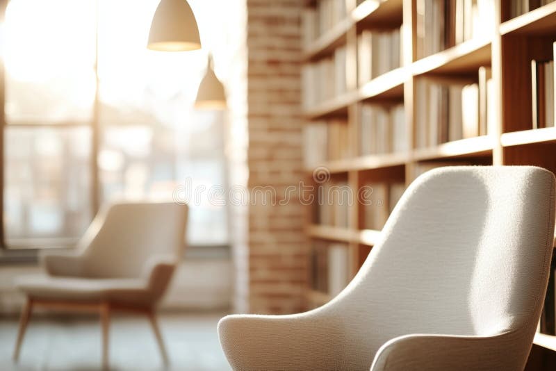 Cozy Reading Nook with Sunlight Streaming through Large Windows in a ...