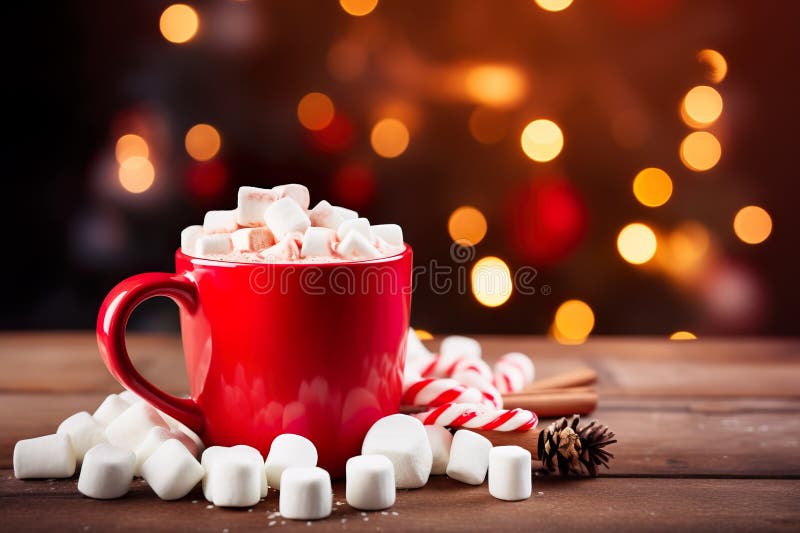 A Cozy Red Cup Filled with Hot Cocoa for the Holidays Stock ...