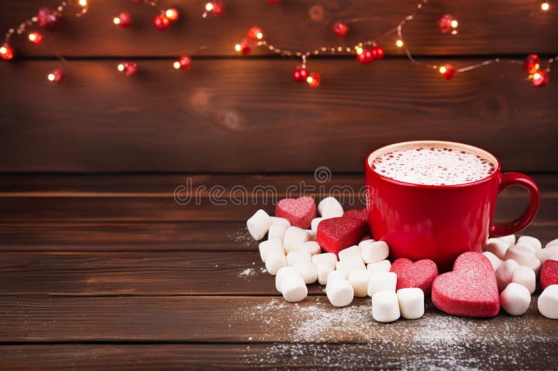 A Cozy Red Cup Filled with Hot Cocoa for the Holidays Stock ...