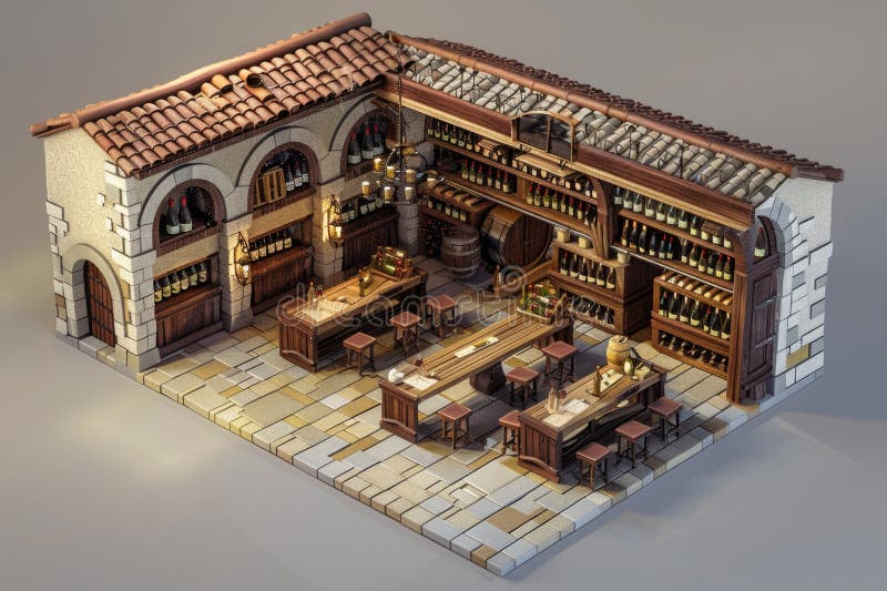 Cozy Restaurant Interior with a Long Bar and Seating Area Stock Photo ...