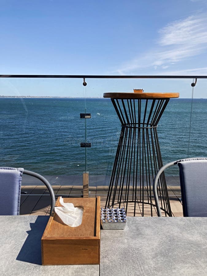 Cozy Restaurant Table with a Sea View Stock Image - Image of idyllic ...