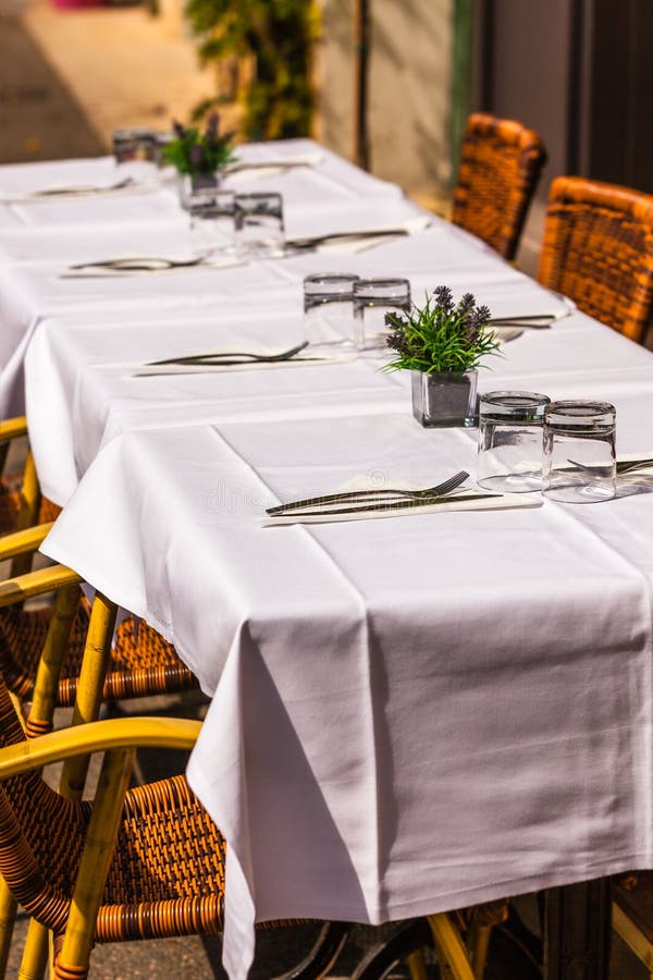 Cozy Restaurant Tables Ready for Service Stock Image - Image of modern ...