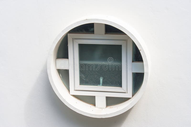 Cozy Rounded Window with White Wall. Stock Photo - Image of interior ...