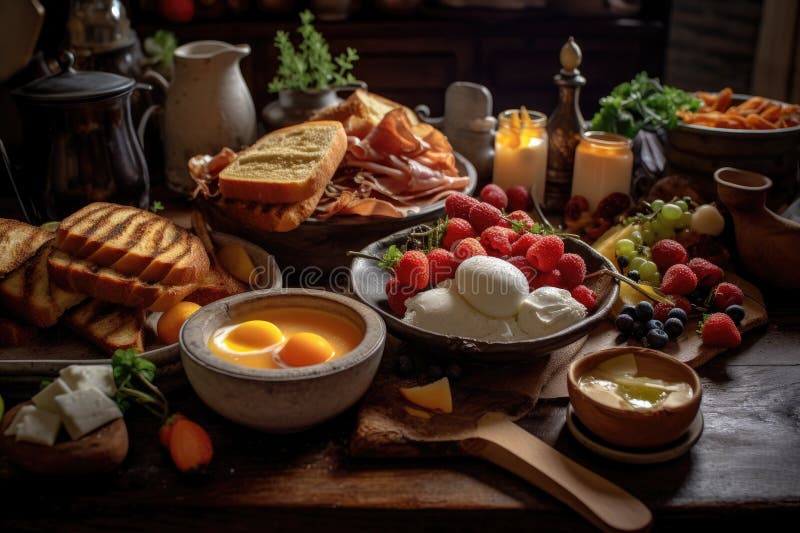 Rustic Brunch stock illustration. Illustration of comforting - 282610929