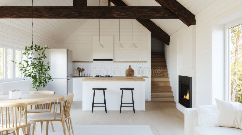 A Cozy and Rustic Interior Bright, Airy, and Inviting Open Plan Kitchen ...