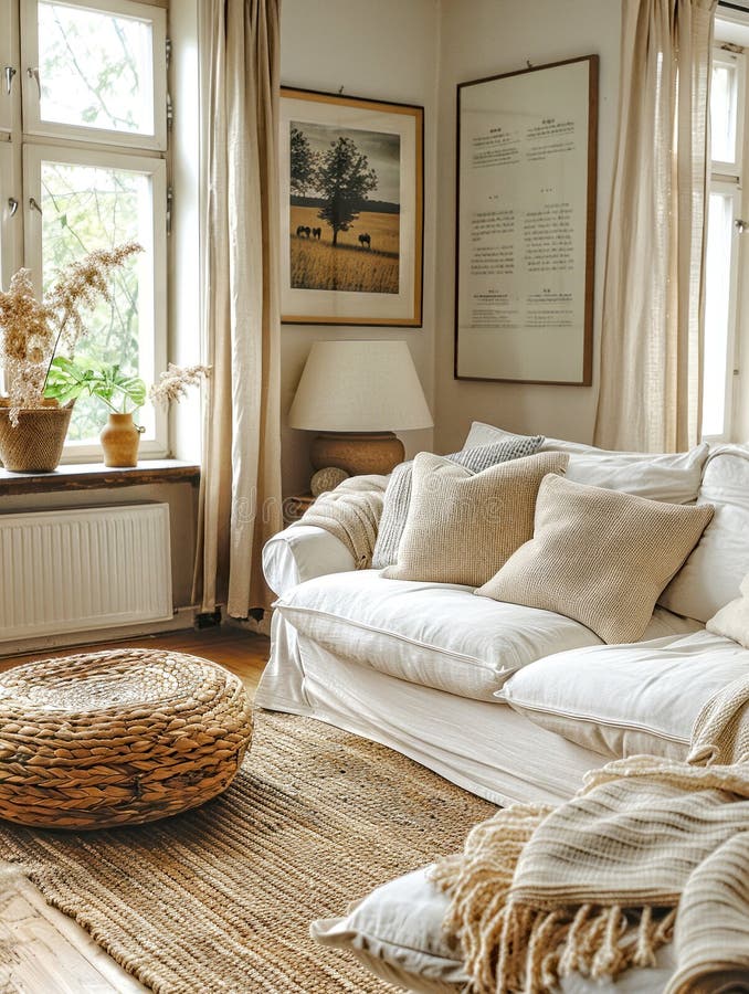 Cozy Rustic Living Room Interior with Natural Light and Vintage Decor ...