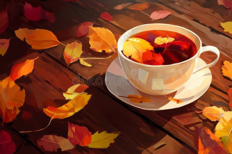 Autumn Apple Cider Delight stock illustration. Illustration of leafy ...