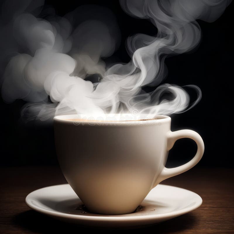 Steaming Coffee with Fresh Croissants Stock Photo - Image of croissants ...