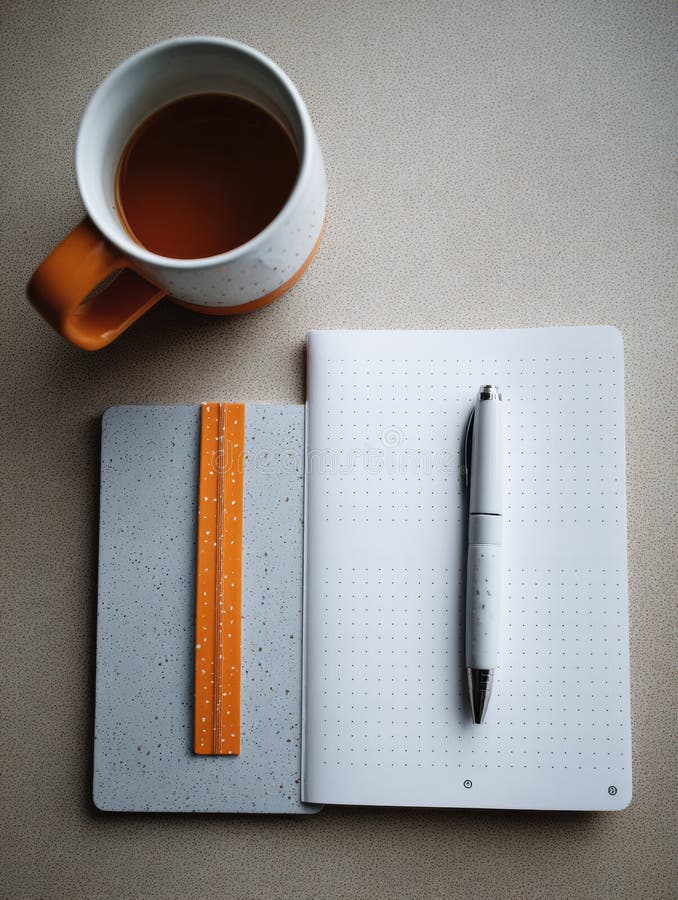 Daily Gratitude Note-Taking Setup Featuring a Cup of Tea and a Clean ...