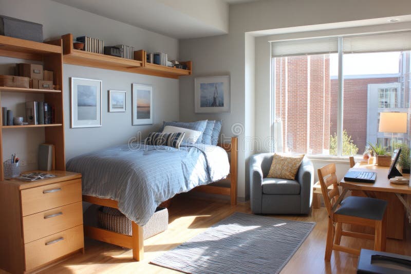 Cozy Shared Dorm Room with Wooden Bunk Beds and Natural Lighting ...