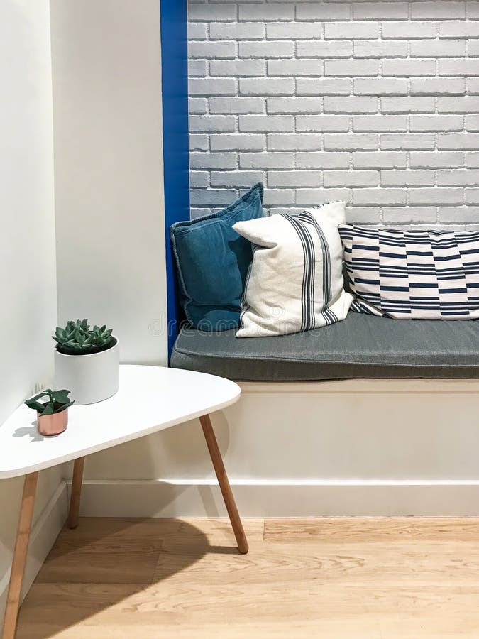 Light and Bright Seating Area Stock Image - Image of minimalism ...