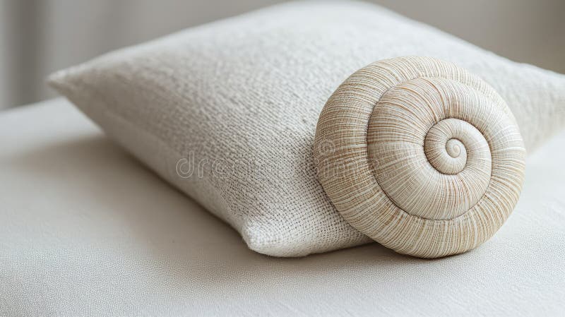 Cozy Snail Pillow on a White Background with Space for Text Stock Image ...
