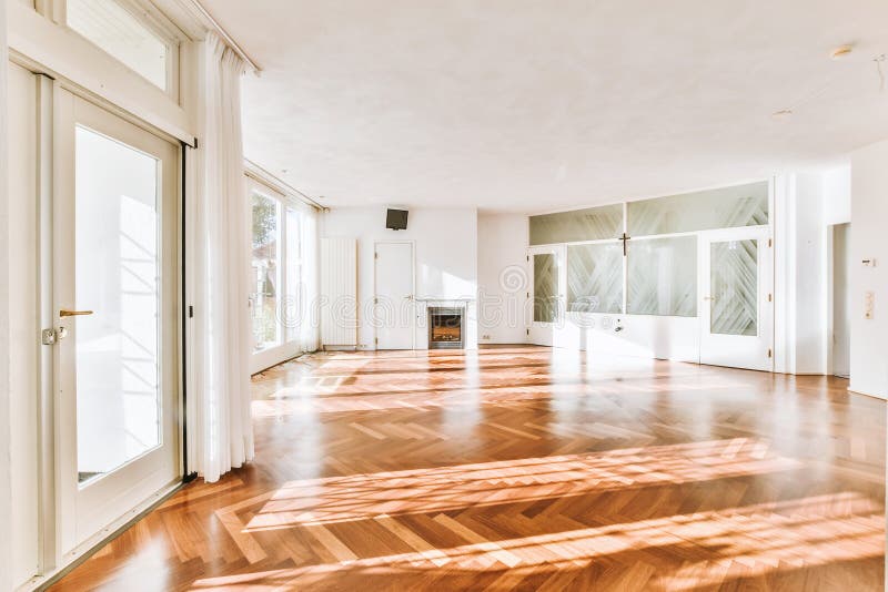 Spacious empty room stock image. Image of luxury, contemporary - 216454337