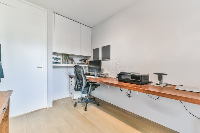 Spacious office room stock photo. Image of residential - 231657332