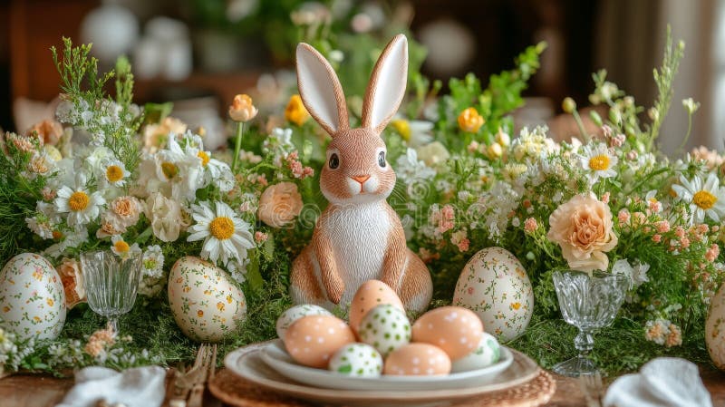Cozy Spring Gathering with Bright Tulips and Festive Decorations in a ...