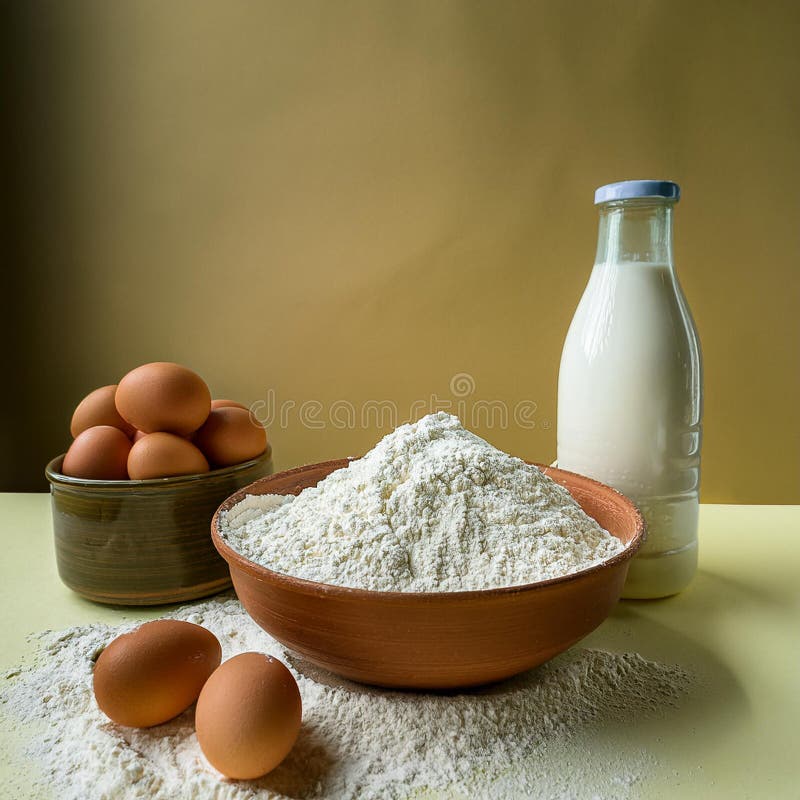Cozy Still Life of Baking Ingredients on Light Surface. AI Content ...