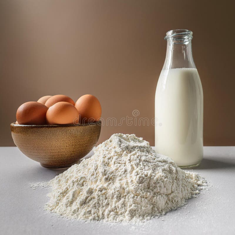 Cozy Still Life of Baking Ingredients on Light Surface. AI Content ...