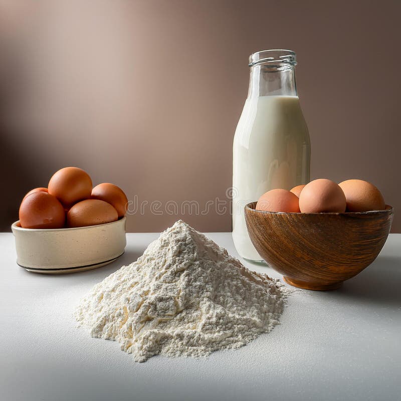 Cozy Still Life of Baking Ingredients on Light Surface. AI Content ...