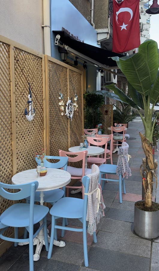 Restaurant Tables on the Street. Street Cafe in Turkey Editorial Photo ...