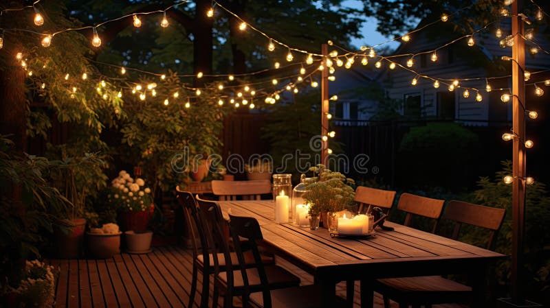 Cozy string lighting stock illustration. Illustration of warm - 318234050