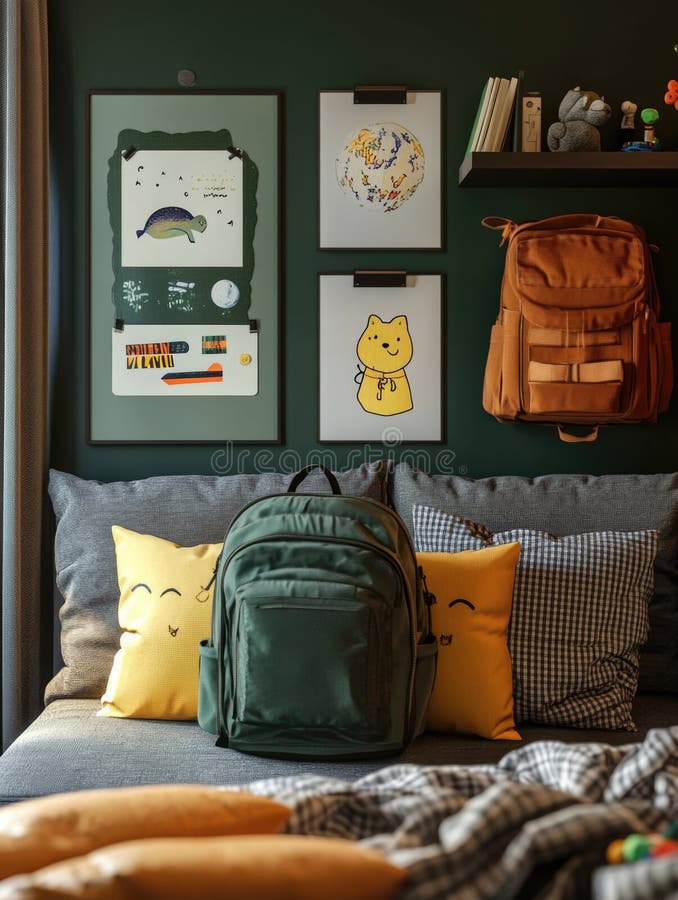 A Cozy Student Room stock photo. Image of bedroom, backpack - 387739572