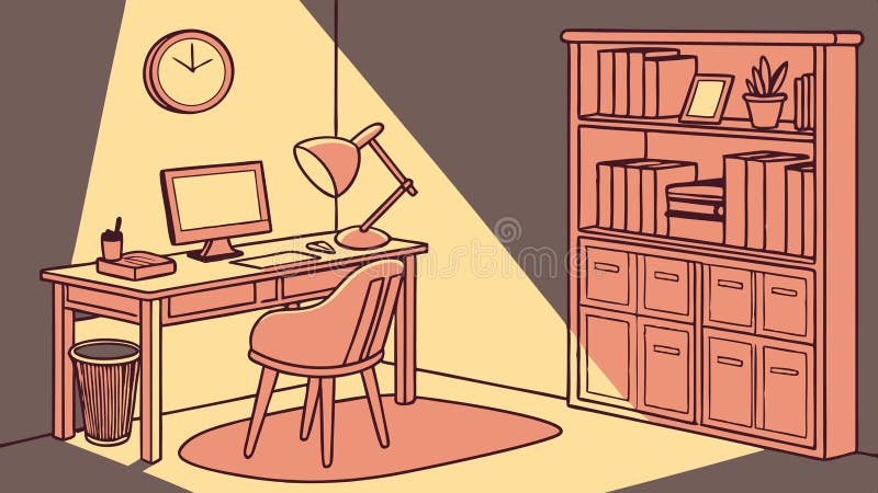 Cozy Study Room Vector, Home Office and Work from Home Design ...