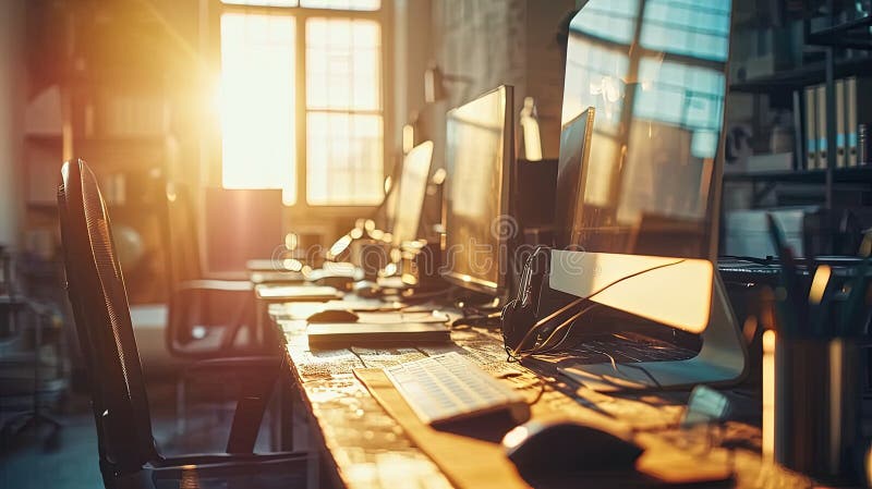 Cozy and Stylish Home Office Setup Stock Illustration - Illustration of ...