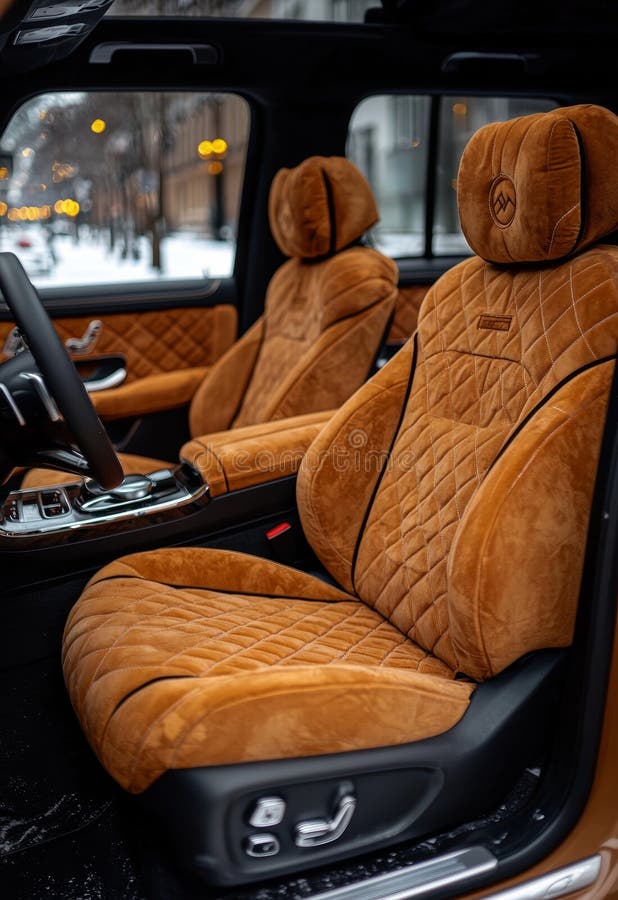 Cozy Suede Car Interior with Luxurious Cushions and Elegant Design ...