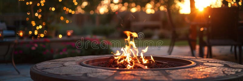 Cozy Summer Evening Fire Pit Gathering with Striking Colors and Warm ...