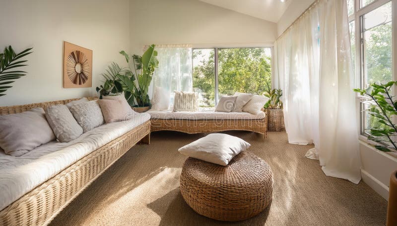 Cozy Summer Retreat with Natural Light Stock Photo - Image of nature ...