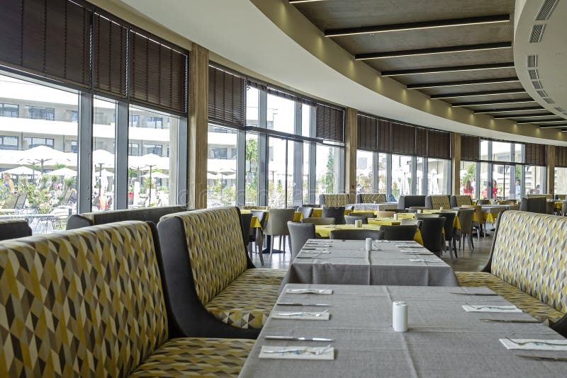 Tables in Big Hotel Restaurant 2 Stock Photo - Image of lounge, estate ...