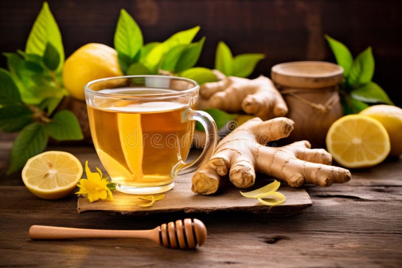 Cozy Tea with Lemon and Honey on a Wooden Tray Stock Photo - Image of ...