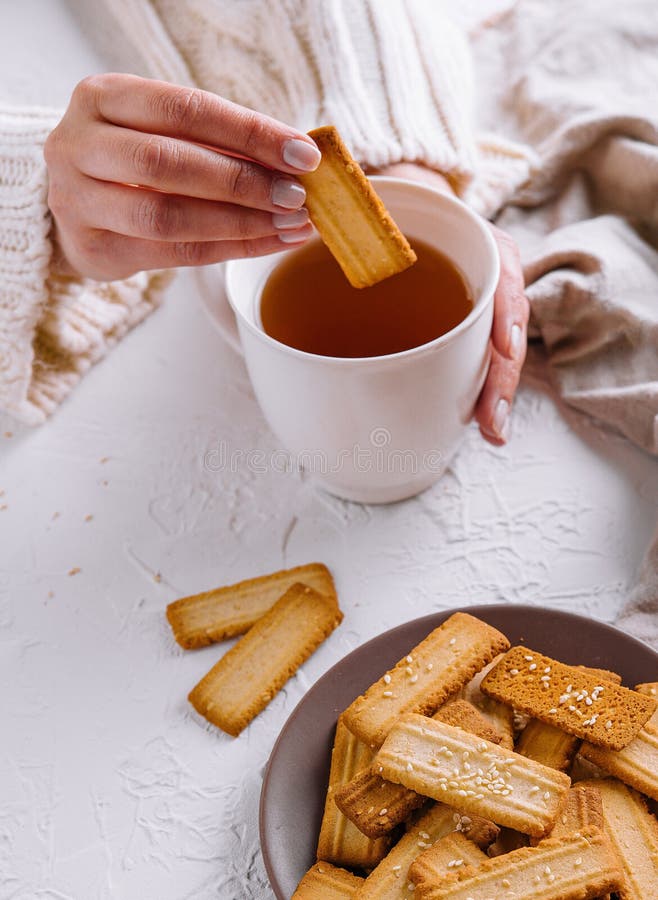 Cozy tea time with cookies stock photo. Image of treat - 320457786