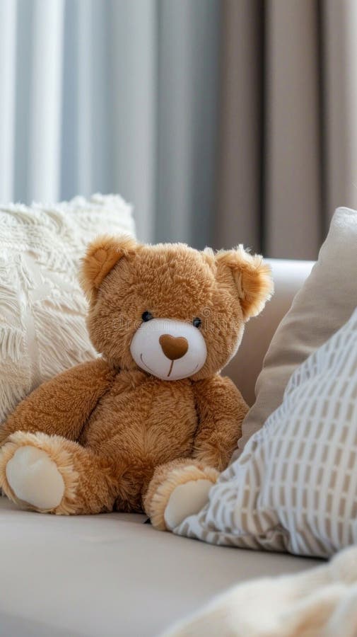 Cozy Teddy Bear on Sofa. Generative Ai Stock Illustration ...