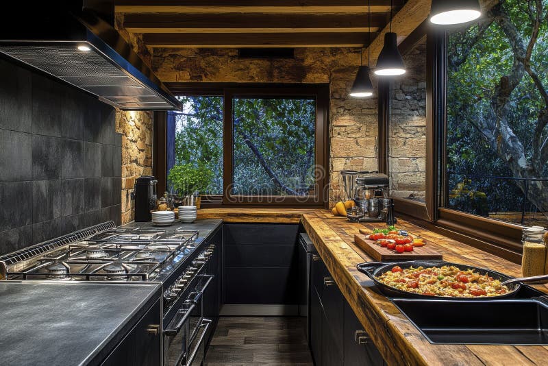 Cozy and Tidy Kitchen with Calming Atmosphere and Soft Lighting for ...