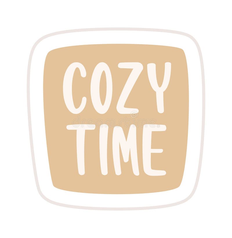 Cozy Time Lettering Sticker Stock Vector - Illustration of collection ...