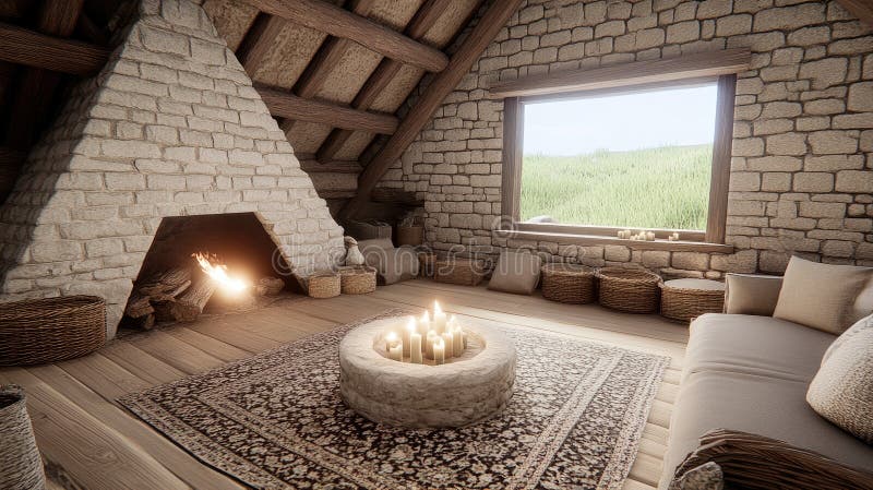 A Cozy Triangular Space Features a Fire Pit Surrounded by Inviting ...