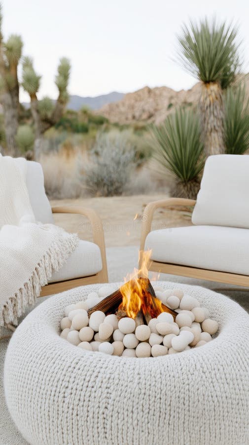 A Cozy Triangular Space Features a Fire Pit Surrounded by Inviting ...