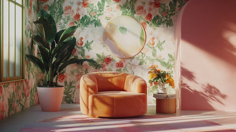 A Cozy Virtual Meeting Space with Cheerful Spring Wallpaper and Stock ...