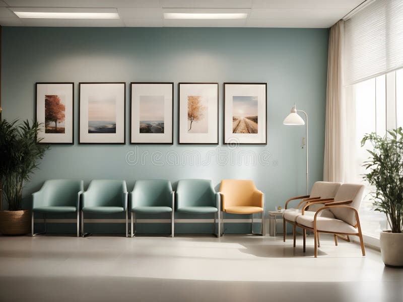 Hospital Reception Room Patients Waiting Queue Doctor Clinic Hall ...