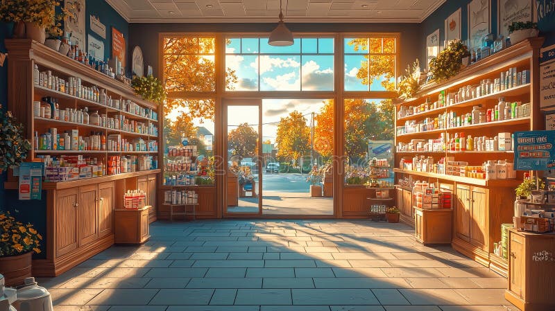 Cozy and Warm Inviting Vintage Storefront in a Small Town on a Sunny ...
