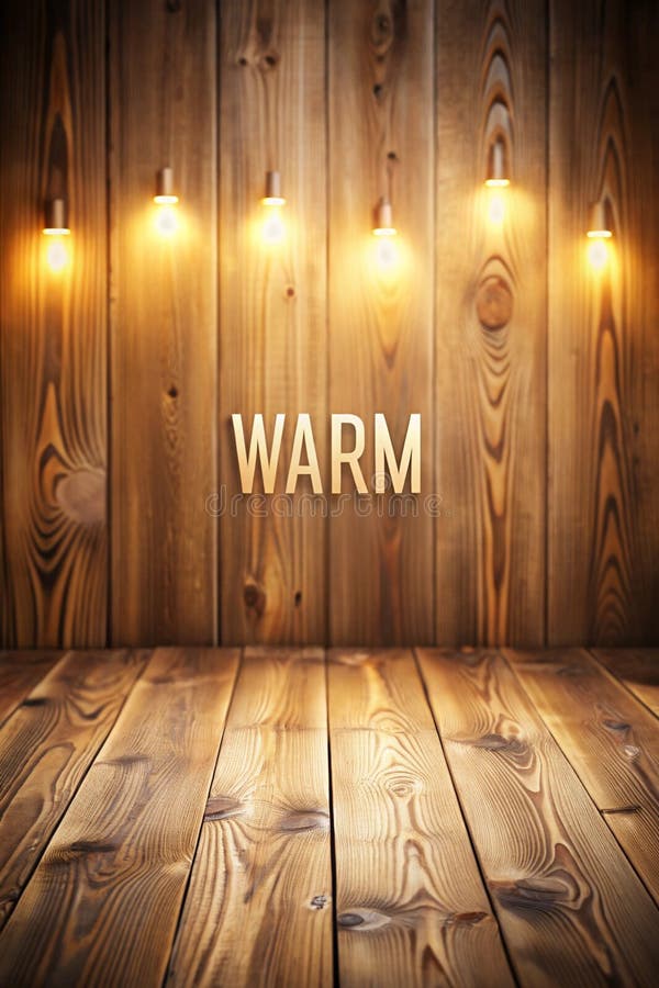 Cozy Warm Lighting Background with White Wooden Surface Stock ...