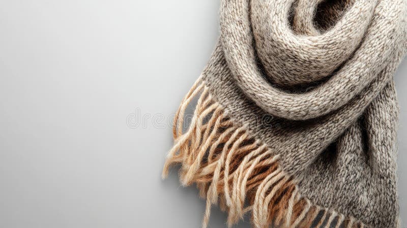 Cozy Warm Wool Scarf with Fringe Stock Image - Image of soft, wool ...