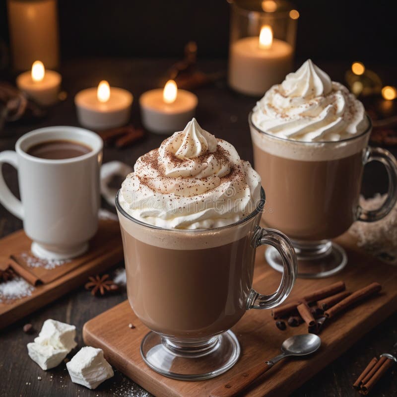 Cozy Winter Evening with Irish Cream Coffee and Cocoa Sprinkles Stock ...