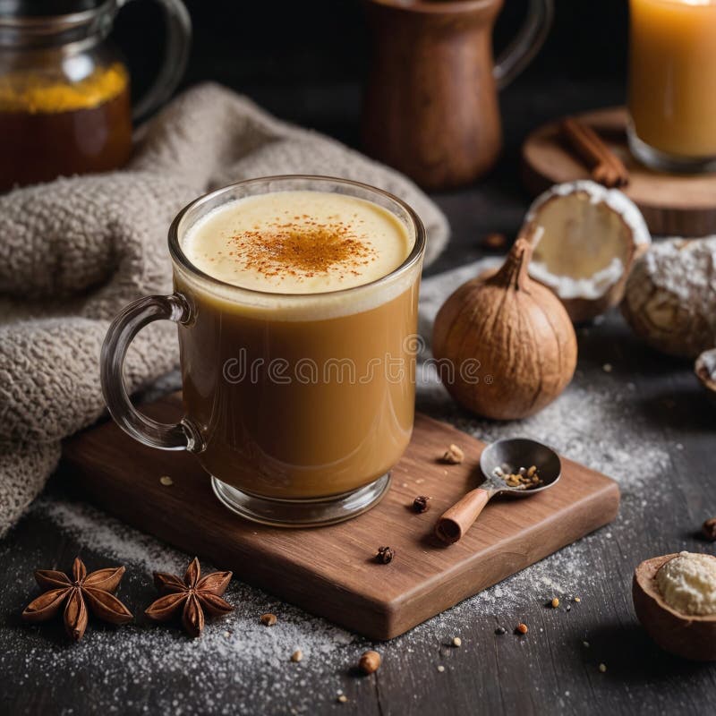 Cozy Winter Night Delight Hot Buttered Rum with Nutmeg Sprinkle Stock ...