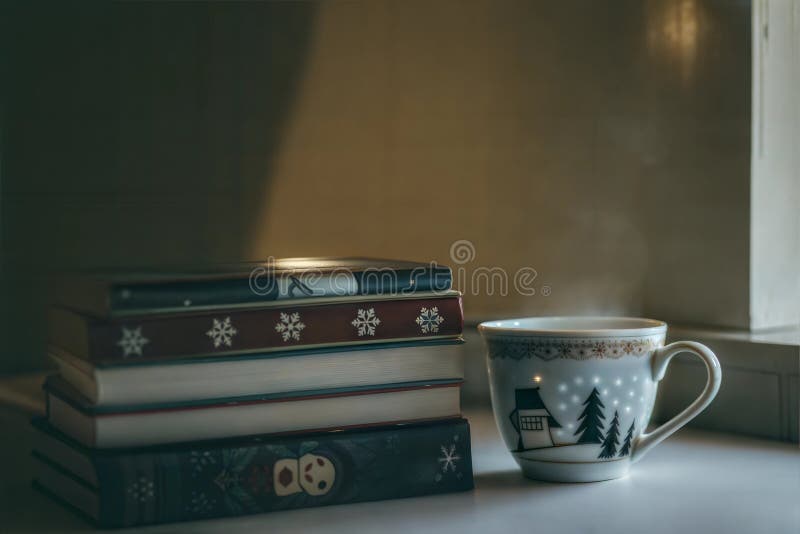 Cozy Winter Reading stock illustration. Illustration of interior ...