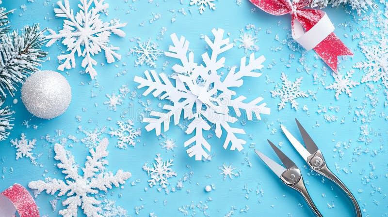 A Cozy Winter Snowflake Crafting Activity with Scissors, Paper, and ...
